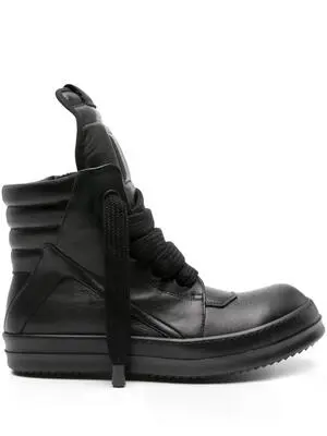 Rick Owens Geobasket High-top Leather Sneakers - Black