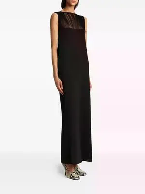 Khaite Sheer-panel Maxi Dress - Black