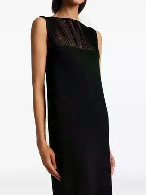 Khaite Sheer-panel Maxi Dress - Black