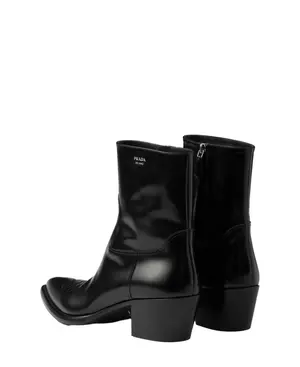 Prada Brushed Leather Booties