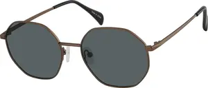 Zenni Geometric Full Rim Sunglasses - Brown