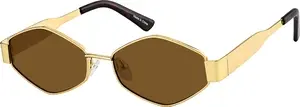 Zenni Geometric Full Rim Sunglasses - Gold