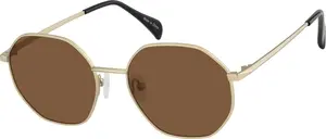 Zenni Geometric Full Rim Sunglasses Gold