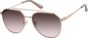 Zenni Geometric Full Rim Sunglasses - Rose Gold