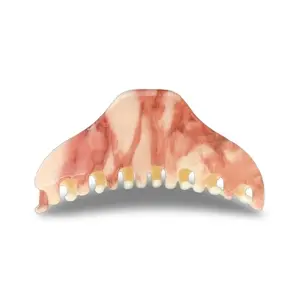 HEADBANDS OF HOPE Large Claw Clip In Marble Print - Coral