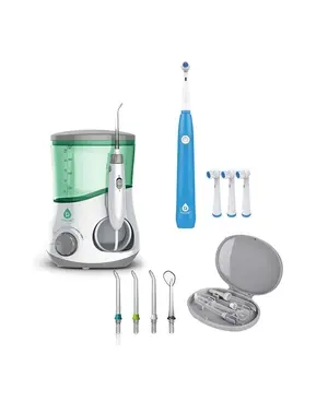 PURSONIC Smile Pro Bundle: Professional Oral Irrigator + Usb Rechargeable Rotary Toothbrush - White