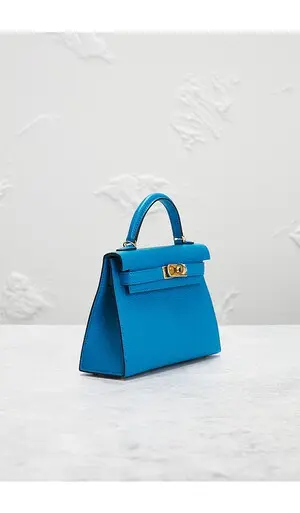 FWRD RENEW Hermes Chevre Kelly 20 Handbag - Blue