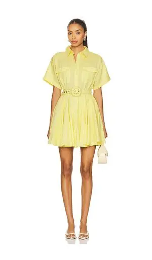 Hemant & Nandita X Revolve Belted Mini Dress - Lemon