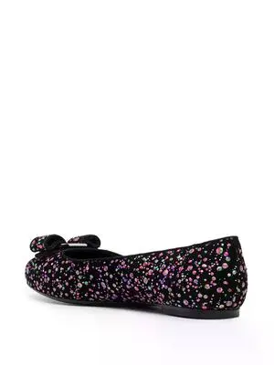FERRAGAMO Varina Leather Ballerina Shoes - Black