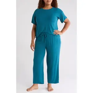 Nordstrom Moonlight Eco Easy Rib Pajamas Teal Feather
