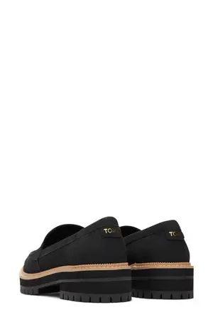 Toms Cara Platform Penny Loafer - Black