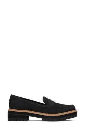 Toms Cara Platform Penny Loafer - Black