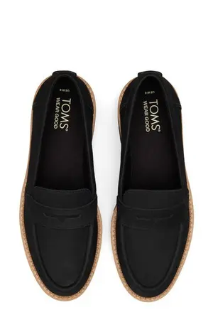 Toms Cara Platform Penny Loafer - Black