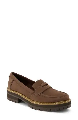 Toms Cara Platform Penny Loafer - Dark Brown