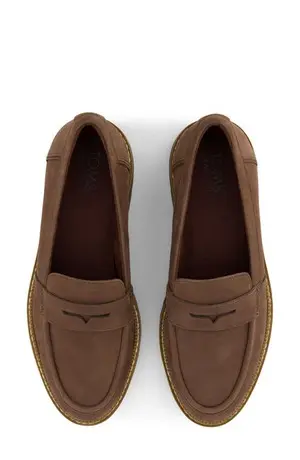 Toms Cara Platform Penny Loafer - Dark Brown