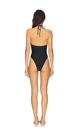 LOVEWAVE The Keoni One Piece Swimsuit With Plunging Neckline And Cut-out Detail - Black