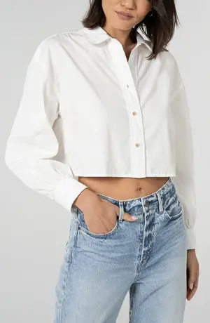 UNPUBLISHED Ana Cotton Crop Button-up Shirt