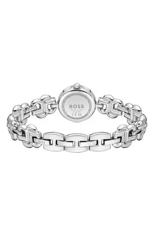 BOSS Double B Bangle Bracelet Watch - Silver White