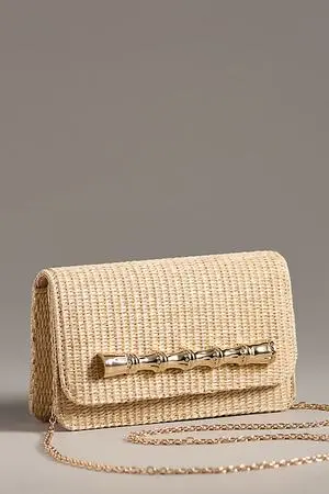 LISI LERCH Foldover Straw Clutch - Bamboo Bar