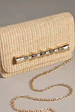LISI LERCH Foldover Straw Clutch - Bamboo Bar