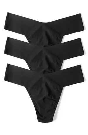 Hanky Panky Breathe Assorted 3-pack V-cut Thongs - Black