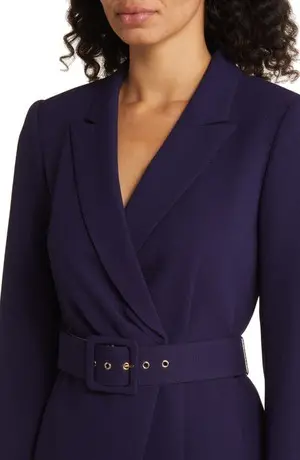 TAHARI ASL Belted Jacket And Skirt Set - Midnight Navy