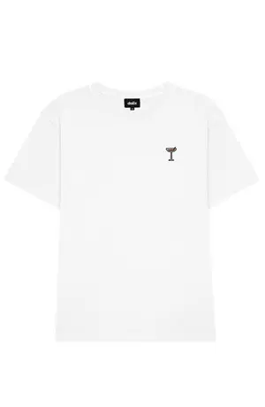 DALIX Coffee Martini Midweight Garment Dye Tee - White