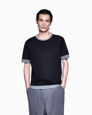 Giorgio Armani Organic Cotton Jersey Crew-neck T-shirt - Black
