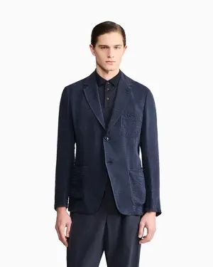 Giorgio Armani Single-breasted Jacquard Cupro Jacket