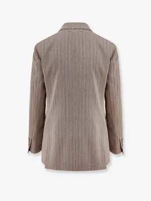 GOLDEN GOOSE Diva Herringbone Virgin Wool Blazer