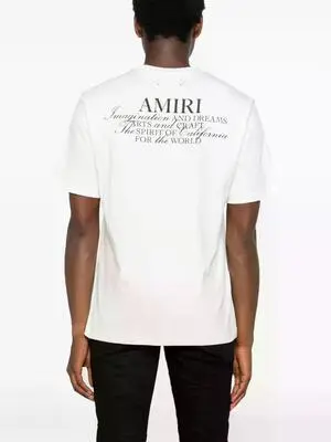 AMIRI ホワイト Tシャツ XS Amiri Logo-Print Cotton T-Shirt - White | Editorialist