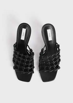 TOTEME Braided-leather Bandeau Mules
