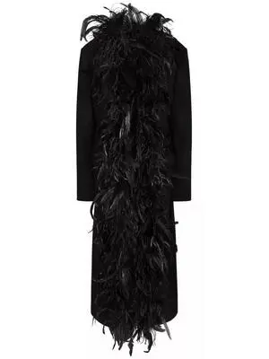 Dolce & Gabbana Feather-trim Double-breasted Coat