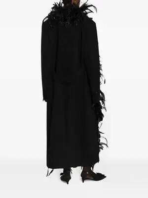 Dolce & Gabbana Feather-trim Double-breasted Coat