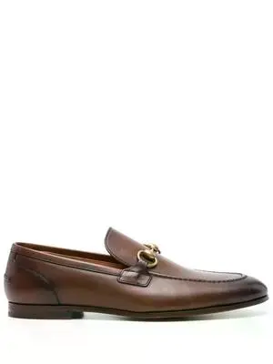 Gucci Jordaan Leather Loafers - Brown