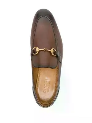 Gucci Jordaan Leather Loafers - Brown
