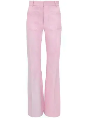 Victoria Beckham Cotton Twill Wide-leg Trousers - Pink