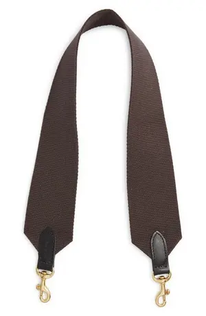 Clare V. Webbing Shoulder Strap - Mocha Wide Cotton Webbing