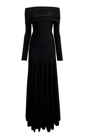 Khaite Genesis Draped Maxi Dress - Black