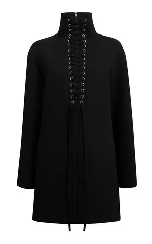Khaite Lee Lace-up Crepe Mini Dress - Black