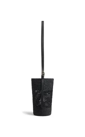Khaite Billie Small Raffia Bucket Bag - Black