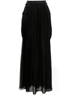 Max Mara Jedy Chiffon Maxi Skirt - Black