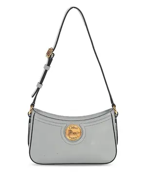 Chloé Medallion Mini Leather Shoulder Bag - Bluish Green