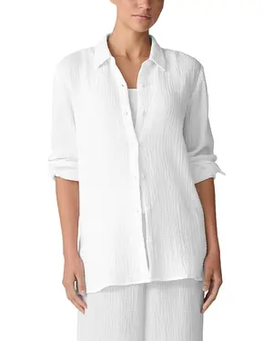 Eileen Fisher Classic Collar Easy Shirt - White