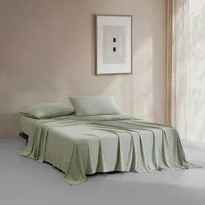 Calvin Klein Modern Melange Jersey Sheet Set, Twin - Lichen Green