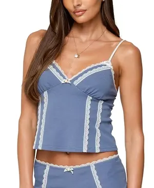 EDIKTED Eliane Lacey Tank Top