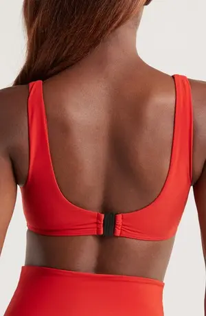 Bondi Born Verona Notched Bikini Top - Rosso