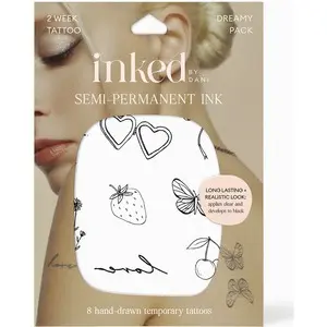 INKED BY DANI Dreamy Semi-permanent Ink 8-pack Temporary Tattoos - Black