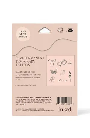 INKED BY DANI Dreamy Semi-permanent Ink 8-pack Temporary Tattoos