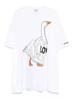 Moschino Duck Graphic Mini Dress - White